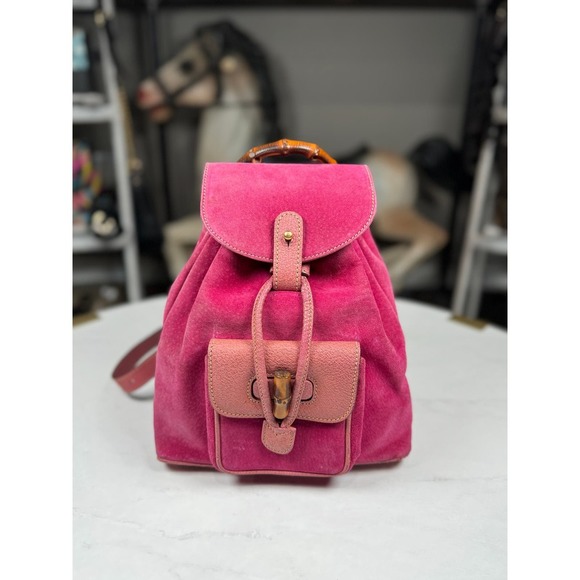 Gucci | Bags | Gucci Bamboo Suede Mini Backpack Hot Pink | Poshmark